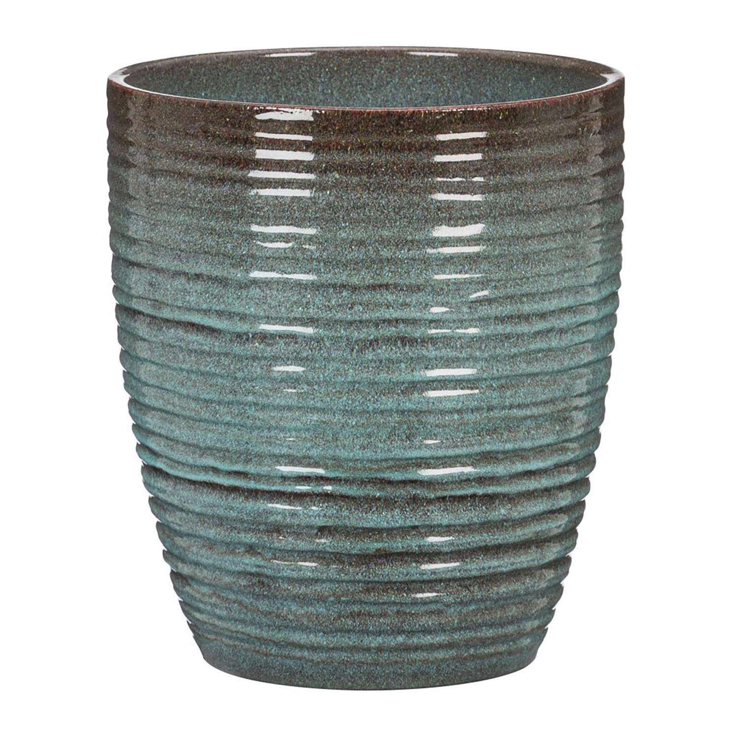 Scheurich Linara 5 in. D Ceramic Orchid Pot Blue Sea Struck - Ace Hardware