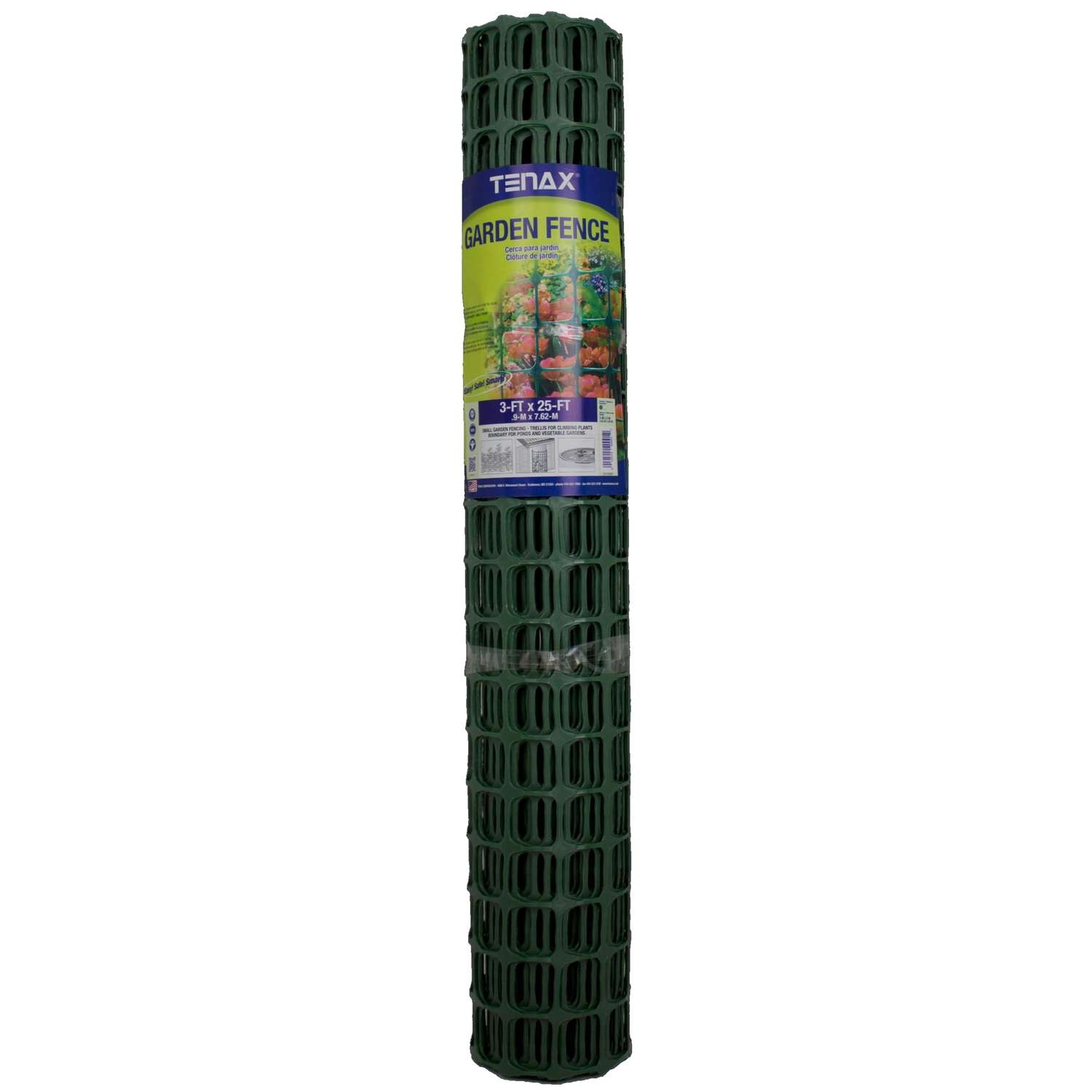 Tenax 3 ft. H X 25 ft. L Polypropylene Garden Fence Green - Ace Hardware