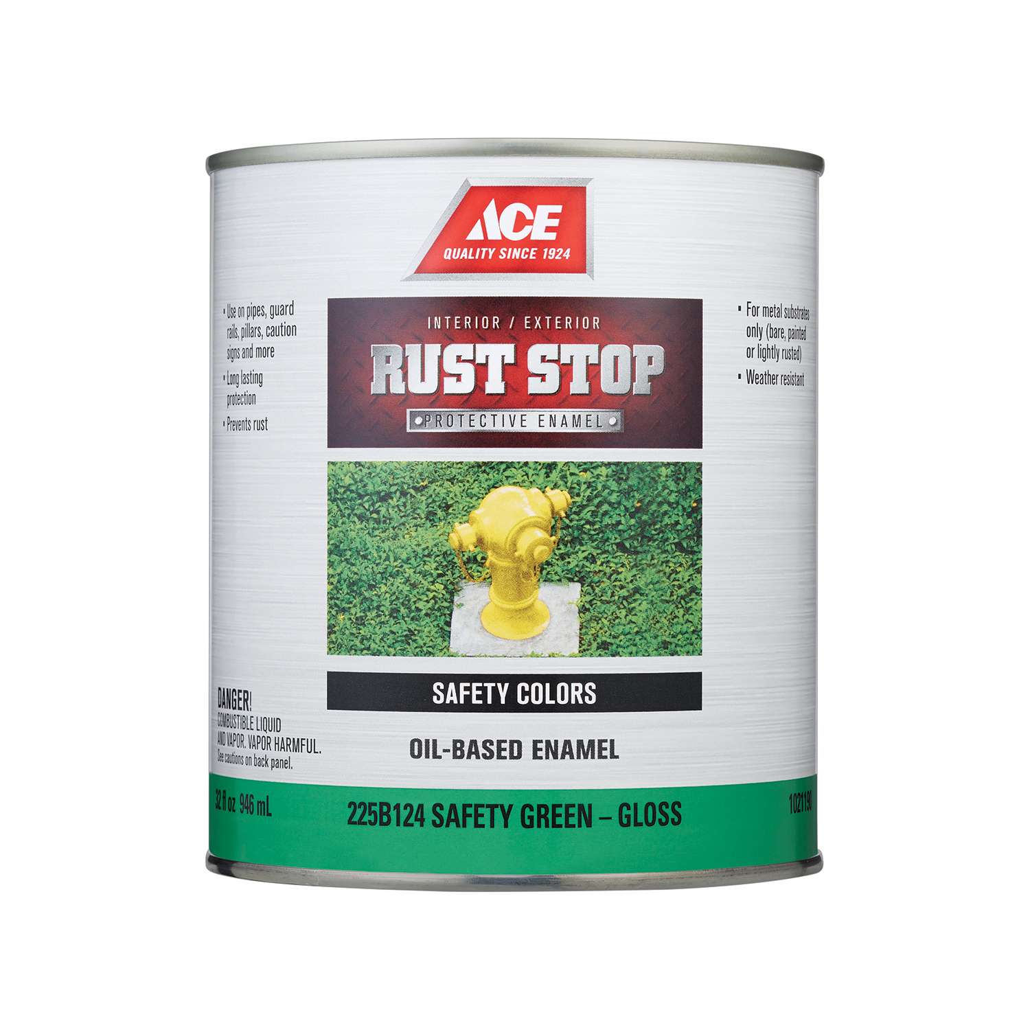 Ace Rust Stop Indoor/Outdoor Gloss Safety Green Oil-Based Enamel Rust ...