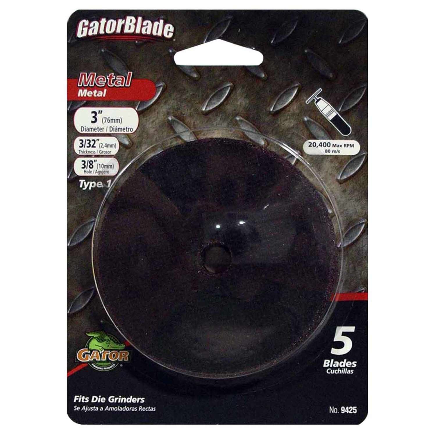 Gator 3 in. D X 3/8 in. Aluminum Oxide Metal Cut-Off Blade 5 pc - Ace ...