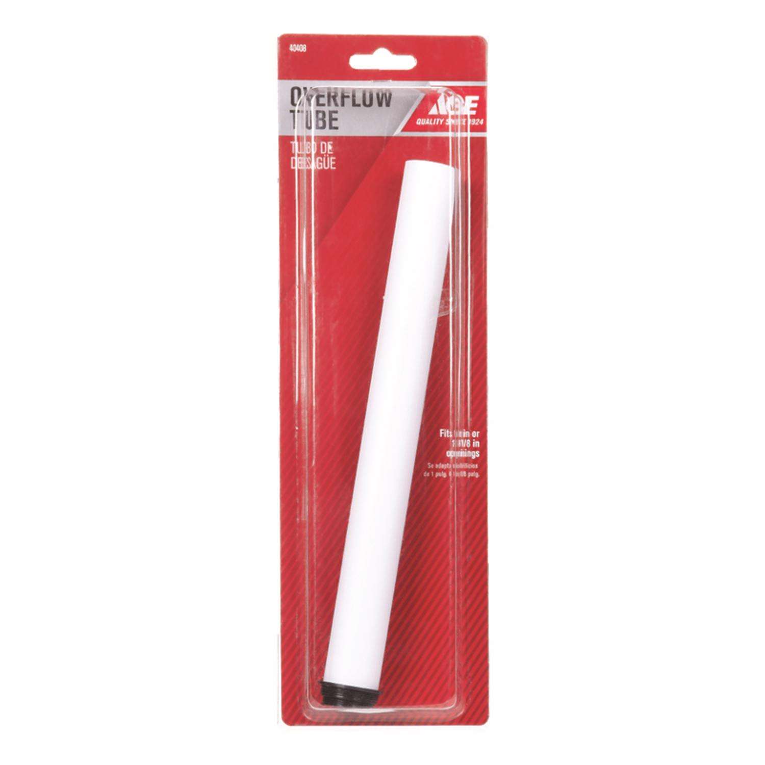 Ace Overflow Tube White Plastic - Ace Hardware