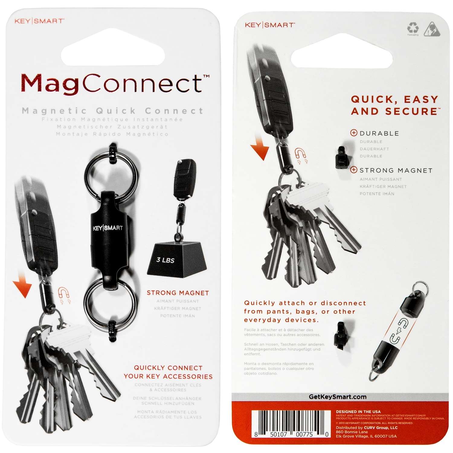 KeySmart Mag Connect Steel Black Magnetic Key Holder - Ace Hardware