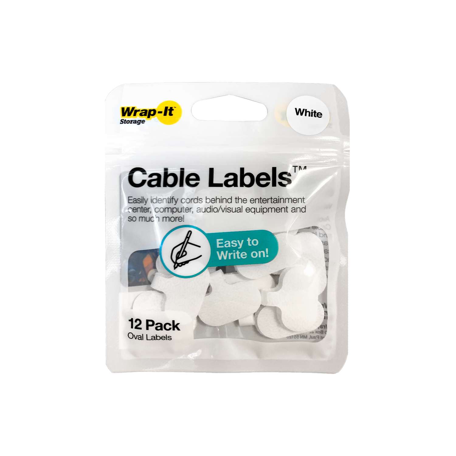 Wrap-It Storage 1.19 in. L White Nylon Cable Labels - Ace Hardware