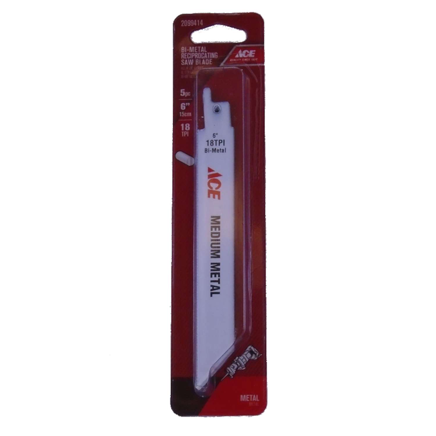 Ace 6 in. Bi-Metal Reciprocating Saw Blade 18 TPI 5 pk - Ace Hardware