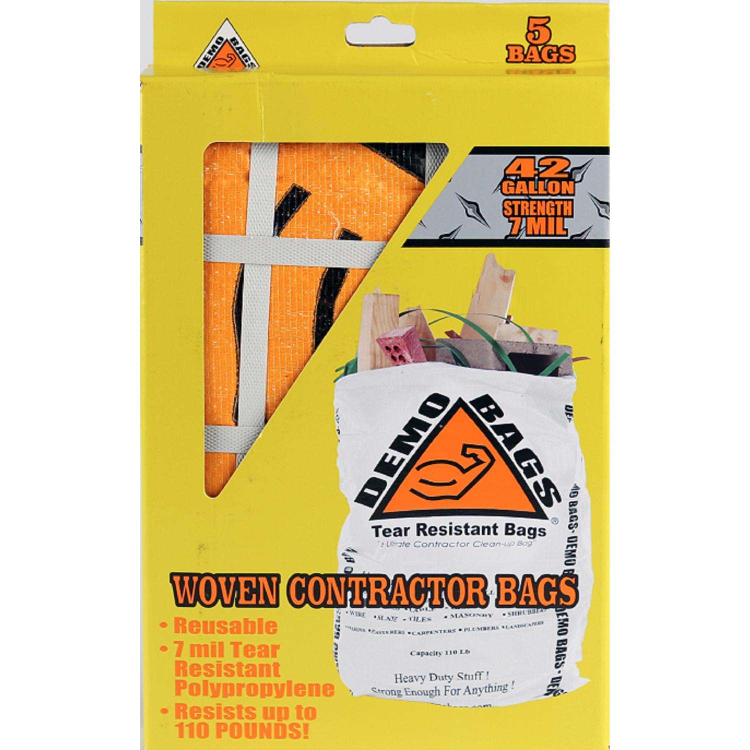 Demo Bags 42 gal Contractor Bags Flap Tie 5 pk 7 mil - Ace Hardware