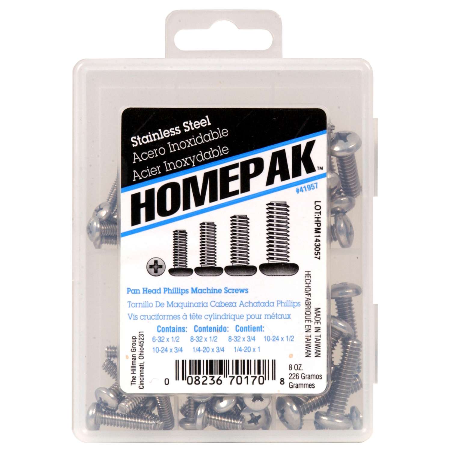 Homepak Assorted Phillips Pan Head Stainless Steel Machine Screw Kit ...