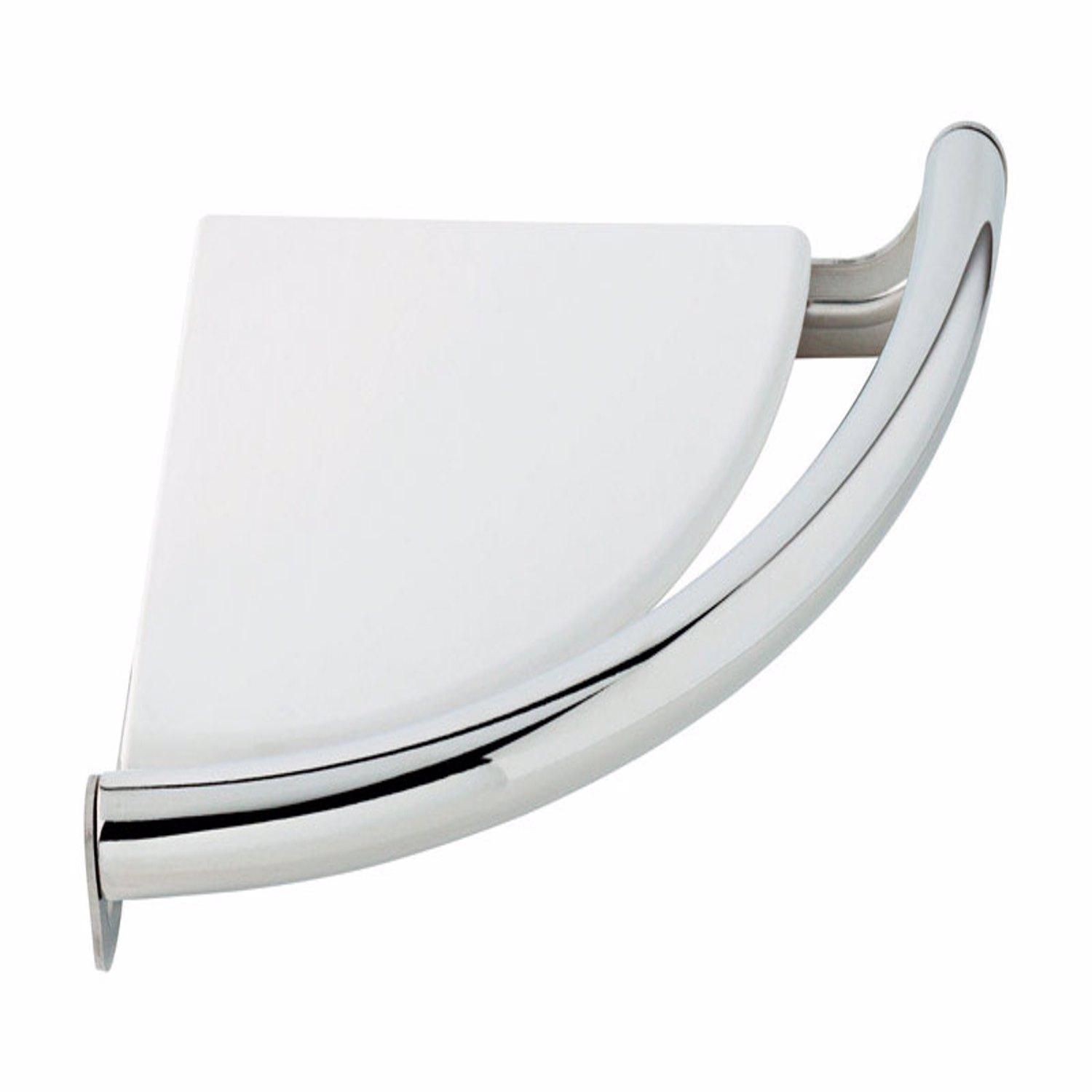 Delta 8-1/2 in. L Polished Chrome Stainless Steel Corner Shelf with ...