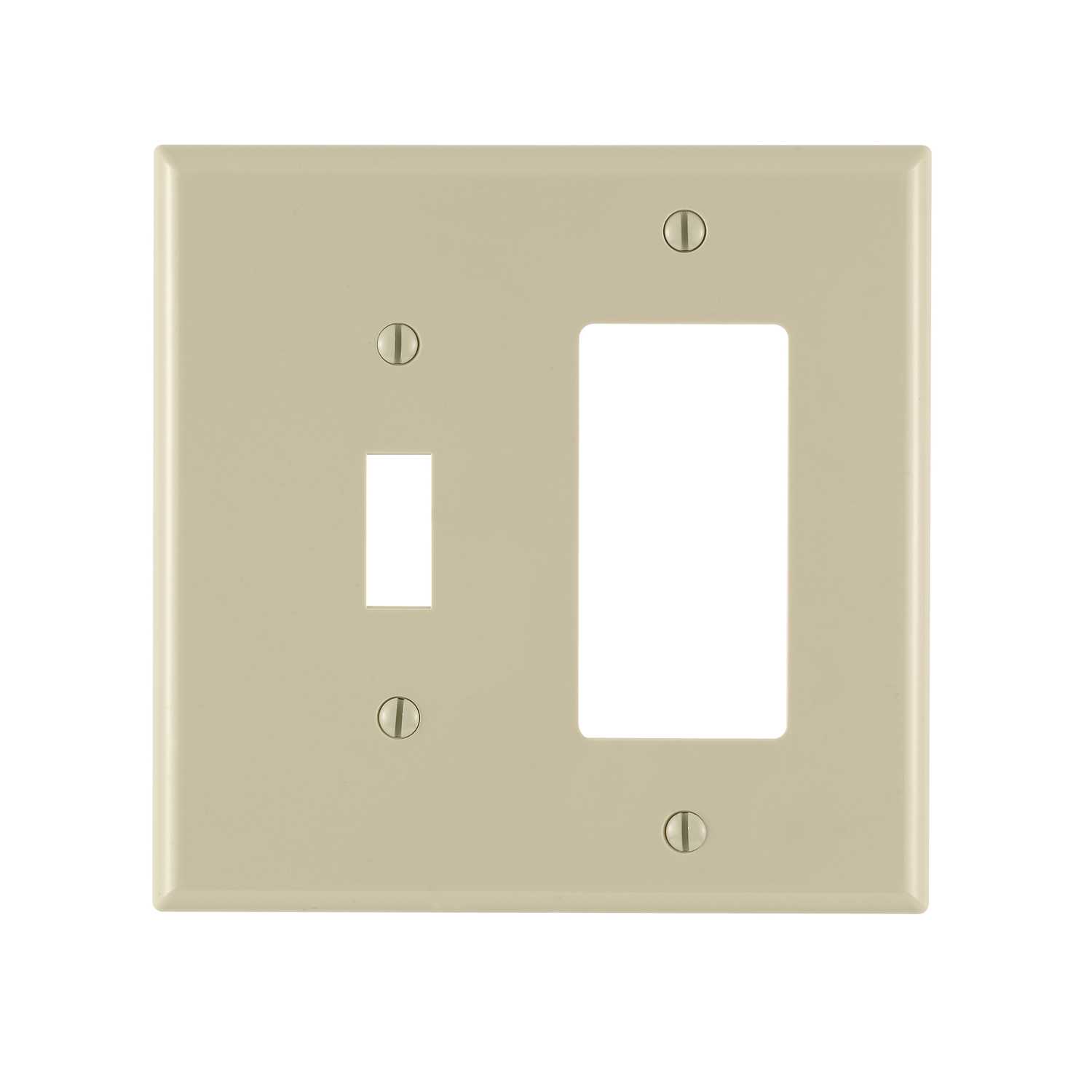 Leviton Midway Ivory 2 gang Thermoplastic Nylon Decora/Toggle Wall ...