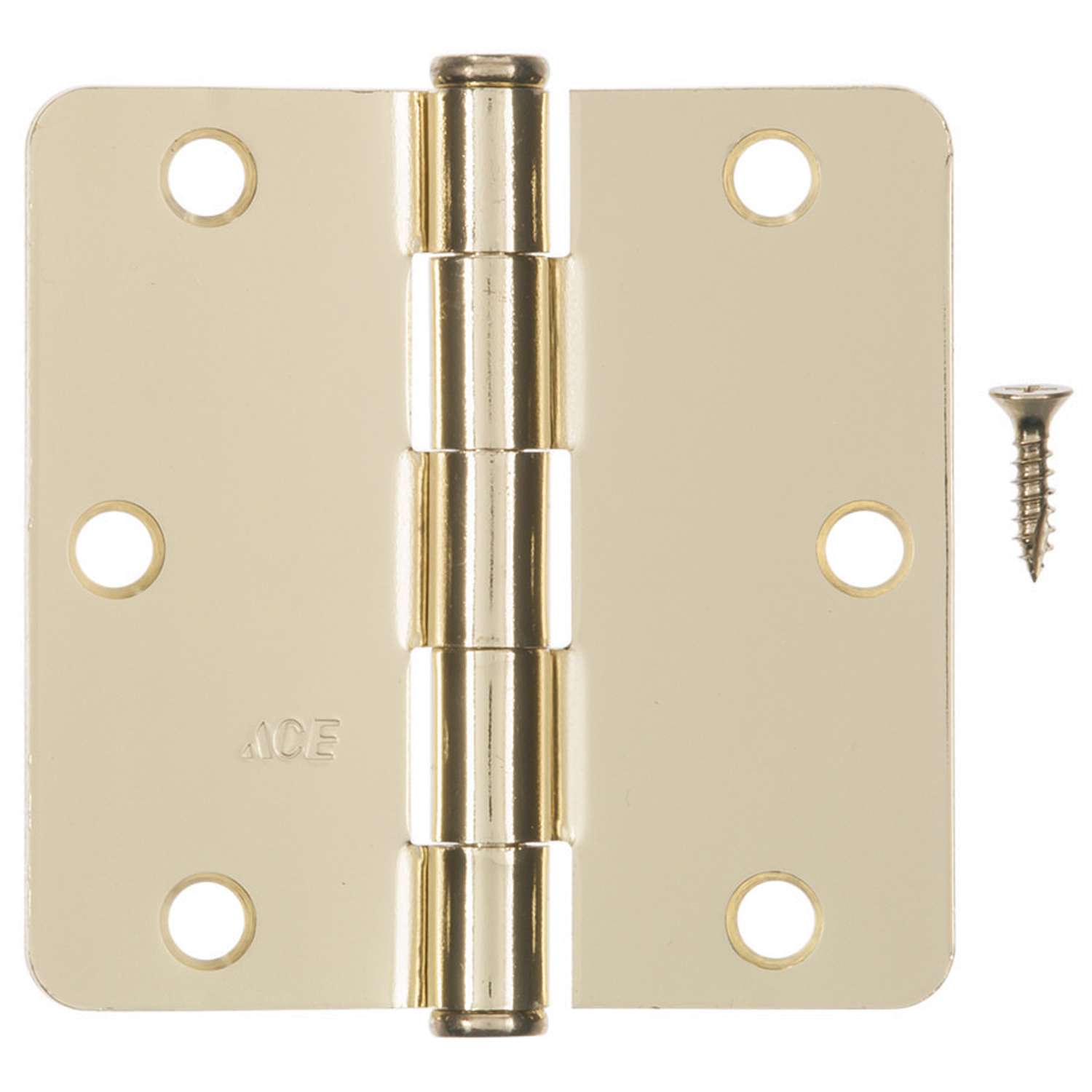 Ace 3-1/2 in. L Bright Brass Residential Door Hinge 3 pk - Ace Hardware