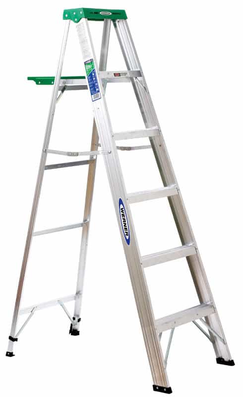 Werner 6 ft. H x 21.5 in. W Aluminum Step Ladder Type II 225 lb ...