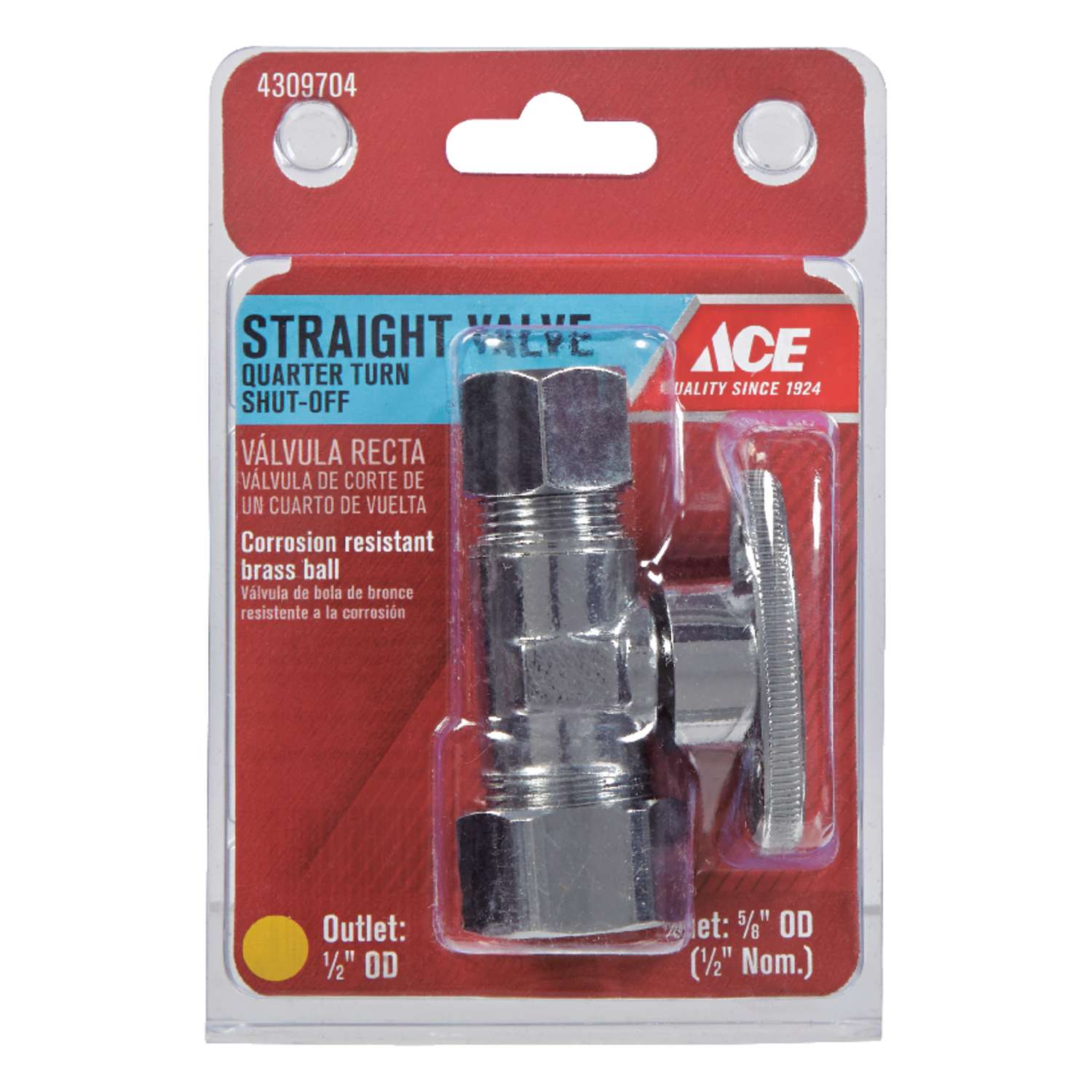 Ace Compression Compression Brass Straight Stop Valve - Ace Hardware
