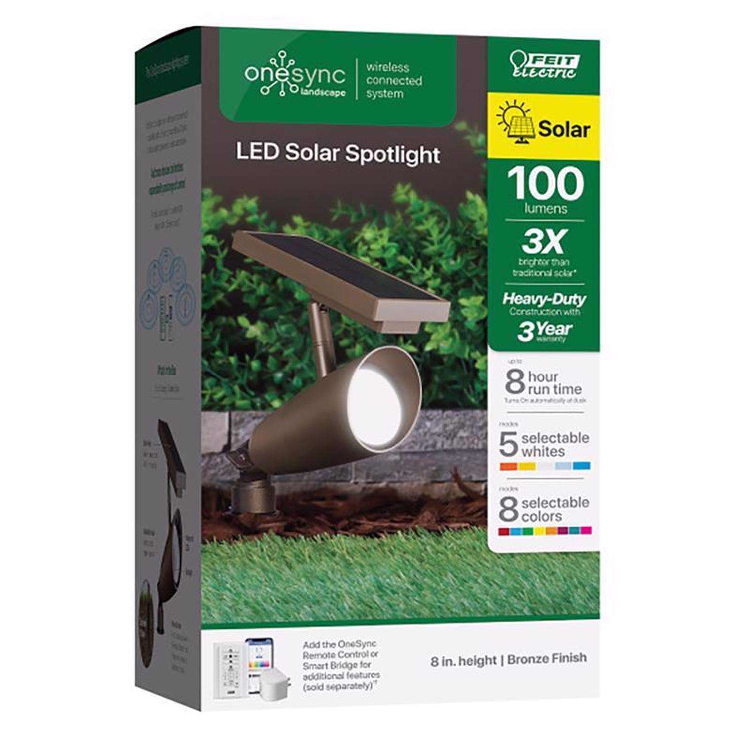 Feit OneSync Bronze Solar Powered/Remote 100 W LED Spotlight 1 pk - Ace ...