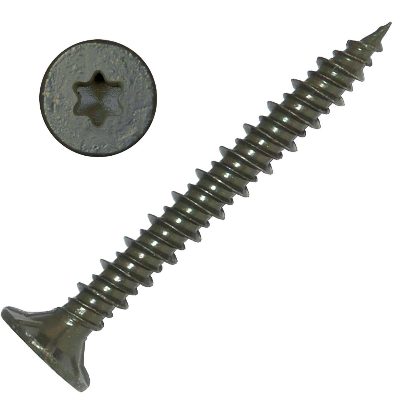 Screw Products No. 8 X 1-5/8 in. L Star Flat Head Cement Board Screws 5 ...