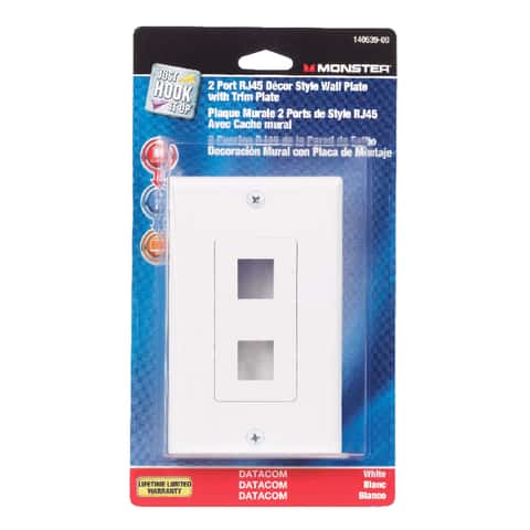 Monster Just Hook It Up White 1 gang Plastic Keystone Wall Plate 1 pk ...