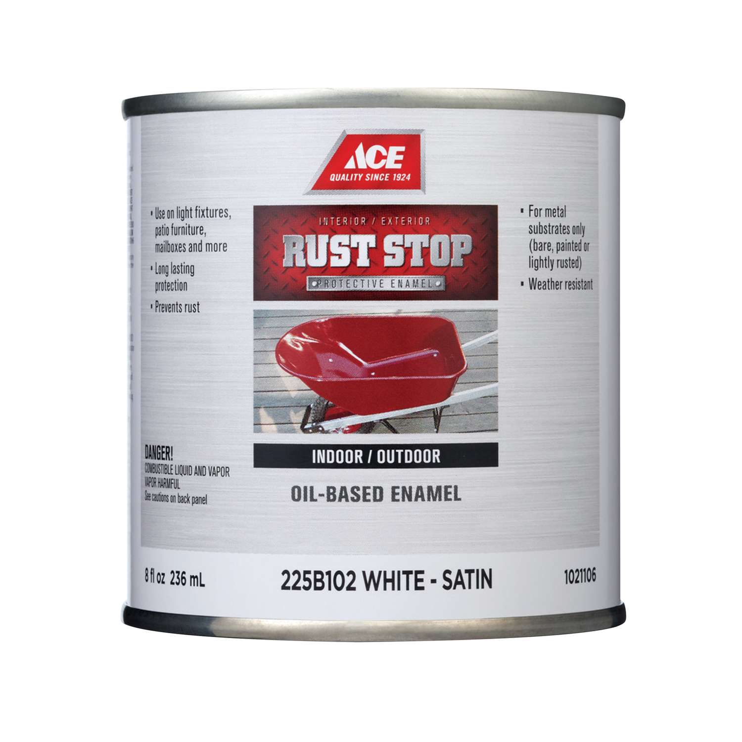 Ace Rust Stop Indoor / Outdoor Gloss White Oil-Based Enamel Rust ...