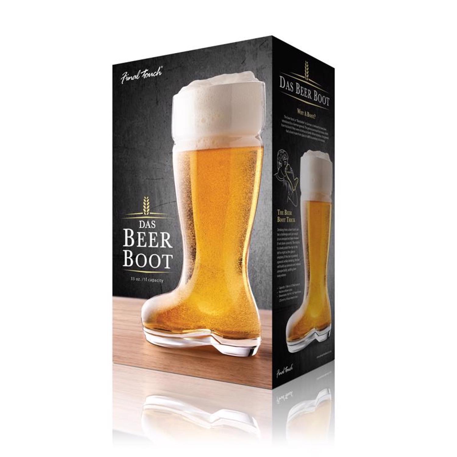 Final Touch Boot 33 oz Clear Glass Beer Glass - Sansujyuku - Tire Store