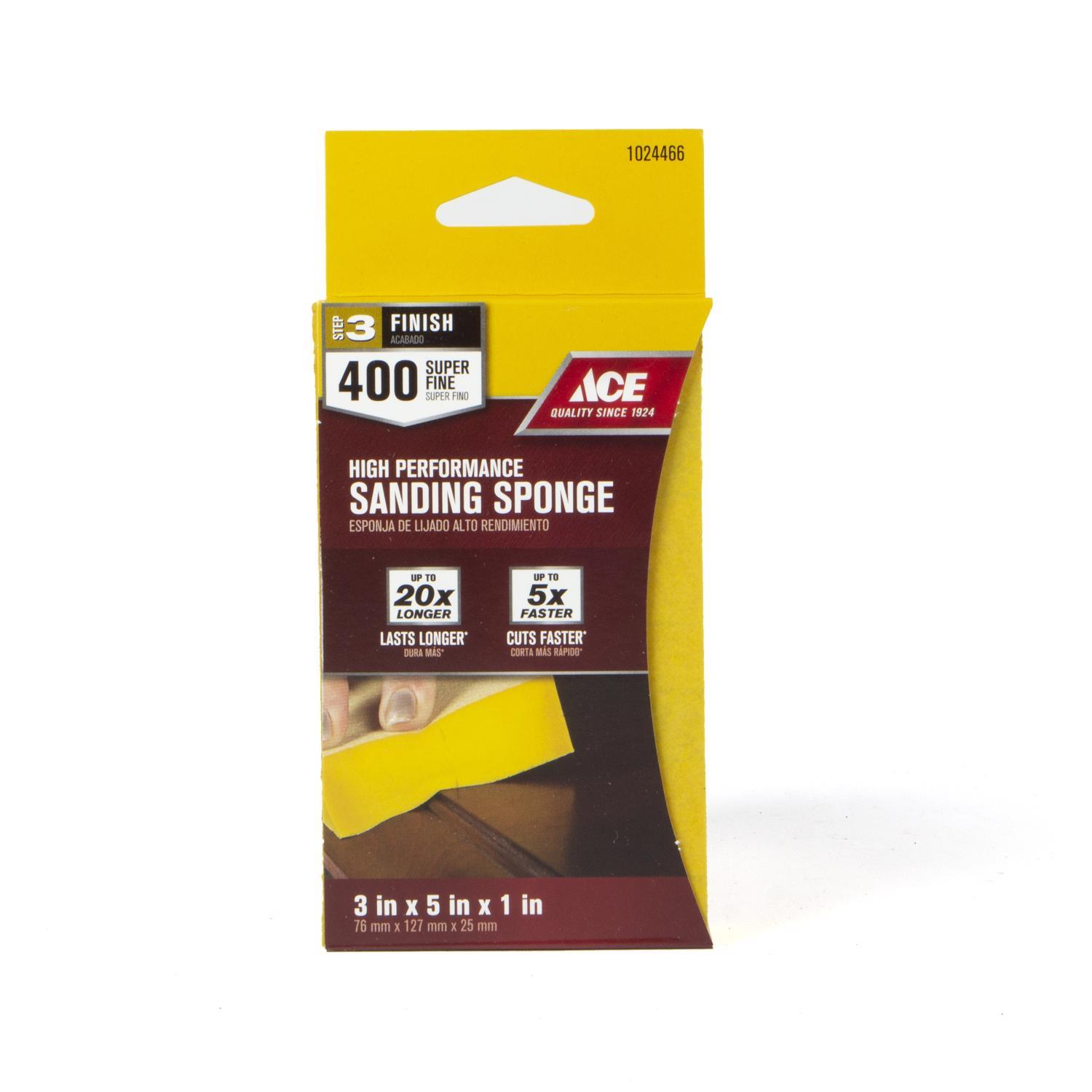 Ace 5 in. L X 3 in. W X 1 in. 400 Grit Super Fine 2-Sided Sanding ...