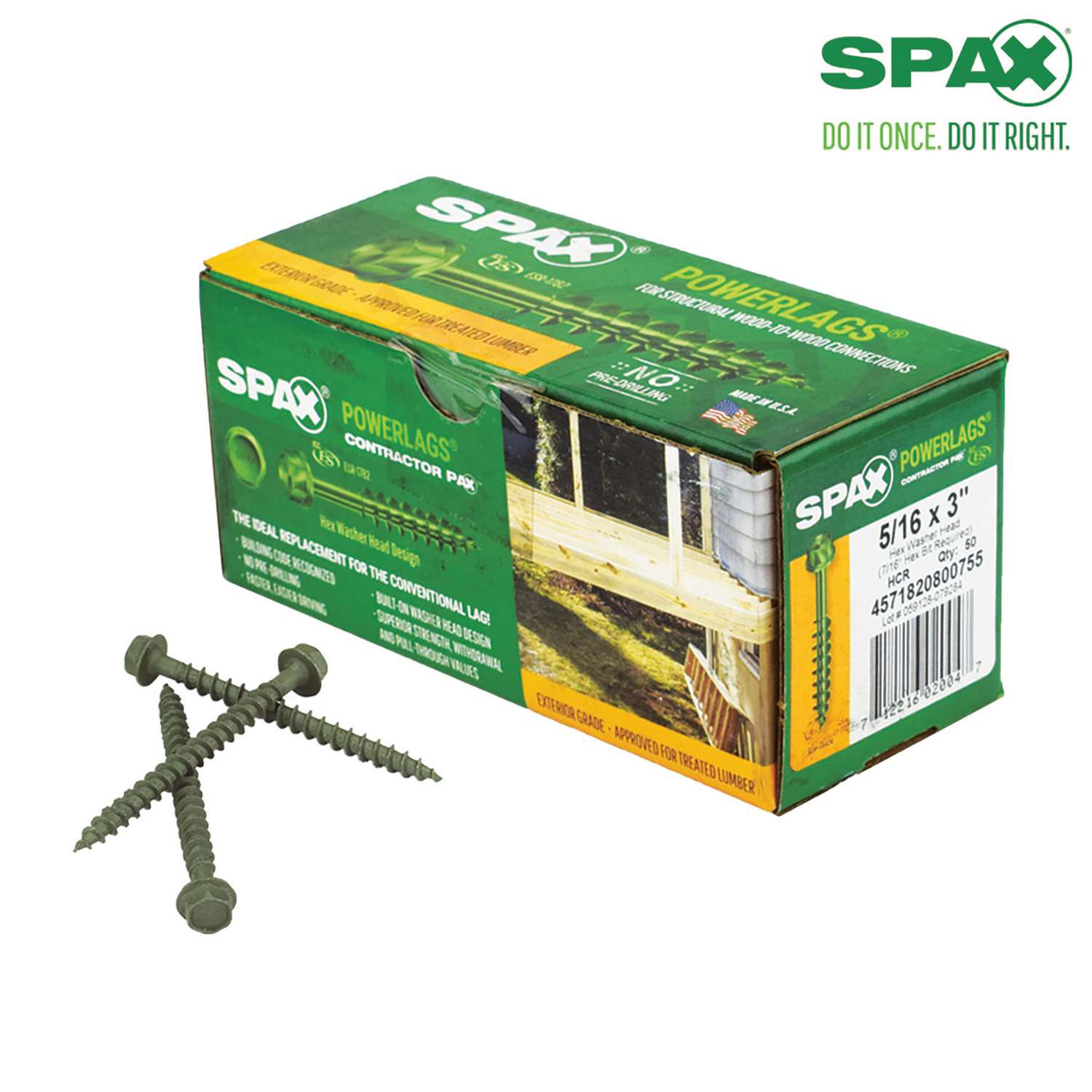 SPAX PowerLags 5/16 in. in. X 3 in. L Hex Drive Hex Washer Head Structural Screws 50 pk - Ace ...