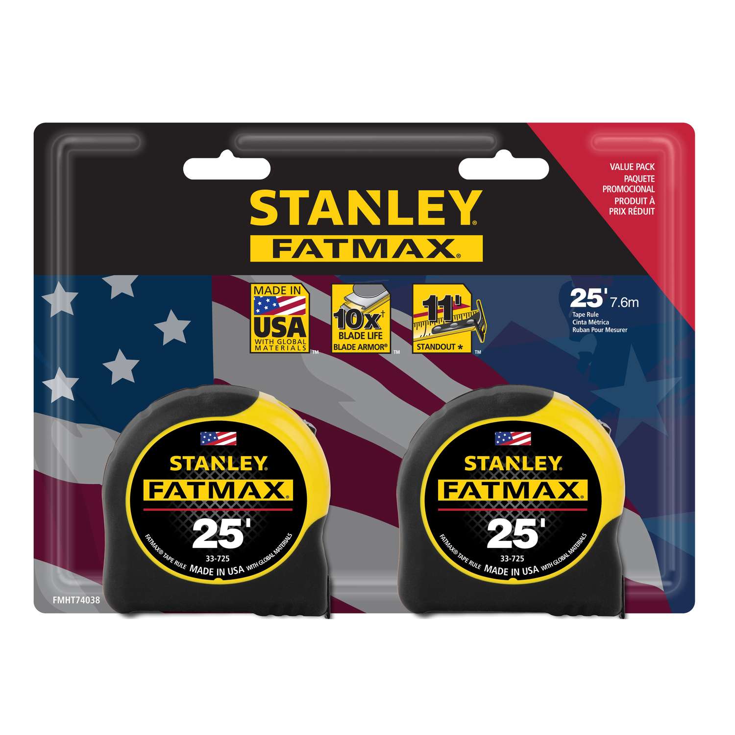 Stanley FatMax 25 ft. L X 1-1/4 in. W Tape Measure Set 2 pk - Ace Hardware