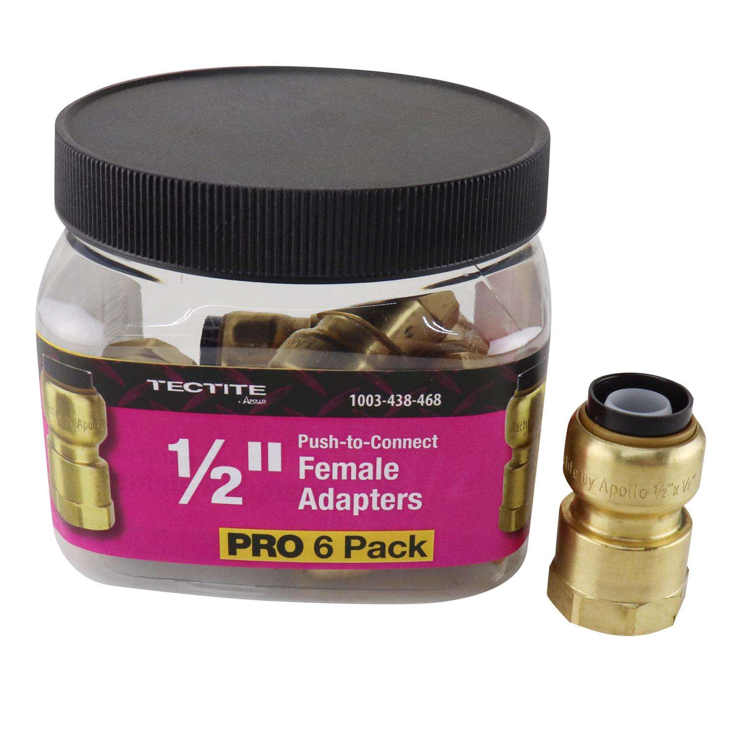 Apollo Tectite Push to Connect 1/2 in. PTC in to X 1/2 in. D FPT Brass ...