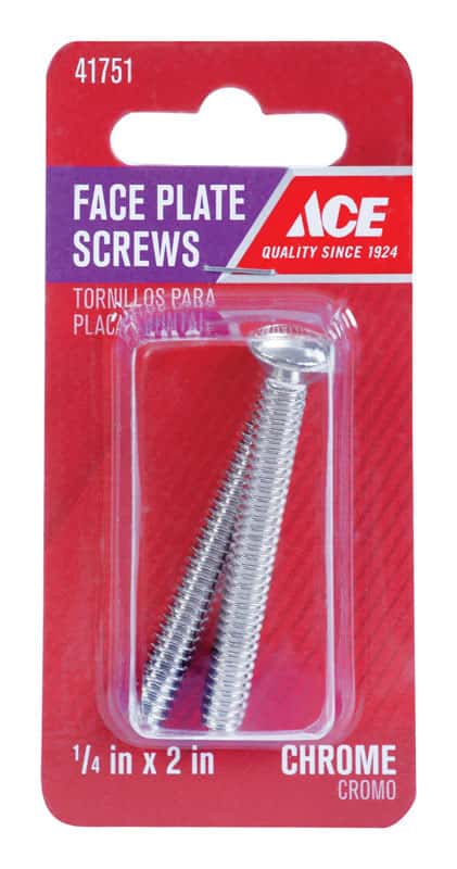 Ace 2 in. L Chrome Faceplate Screws - Ace Hardware
