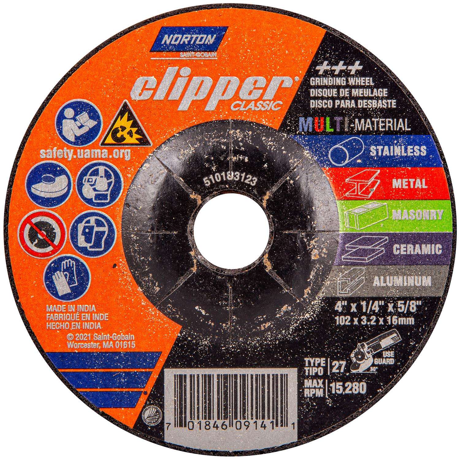 Norton Clipper 4 in. D X 5/8 in. Classic Grinding Wheel - Ace Hardware
