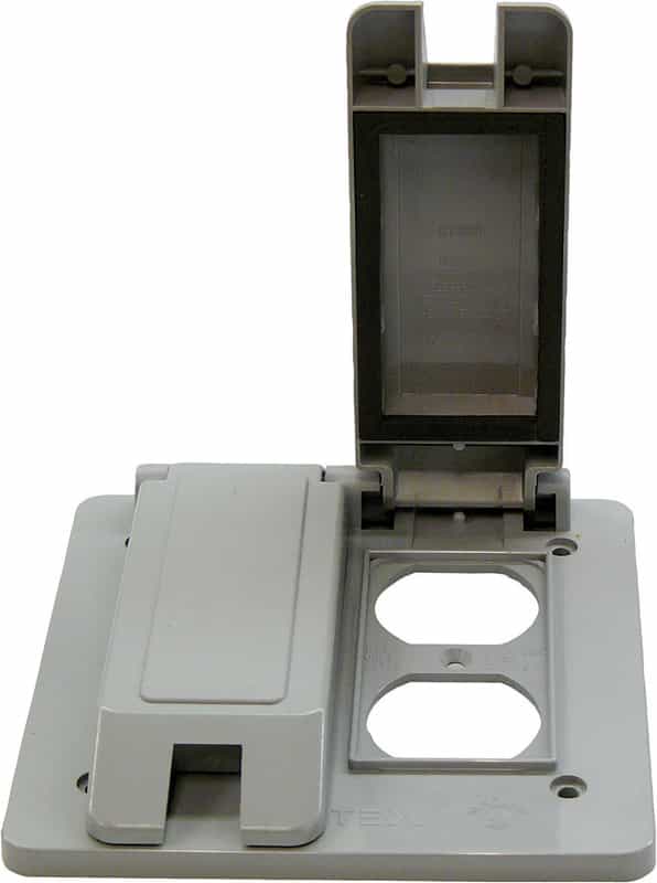 Cantex Rectangle PVC 2 gang Duplex Outlet Cover For Use with 2 Gang PVC ...