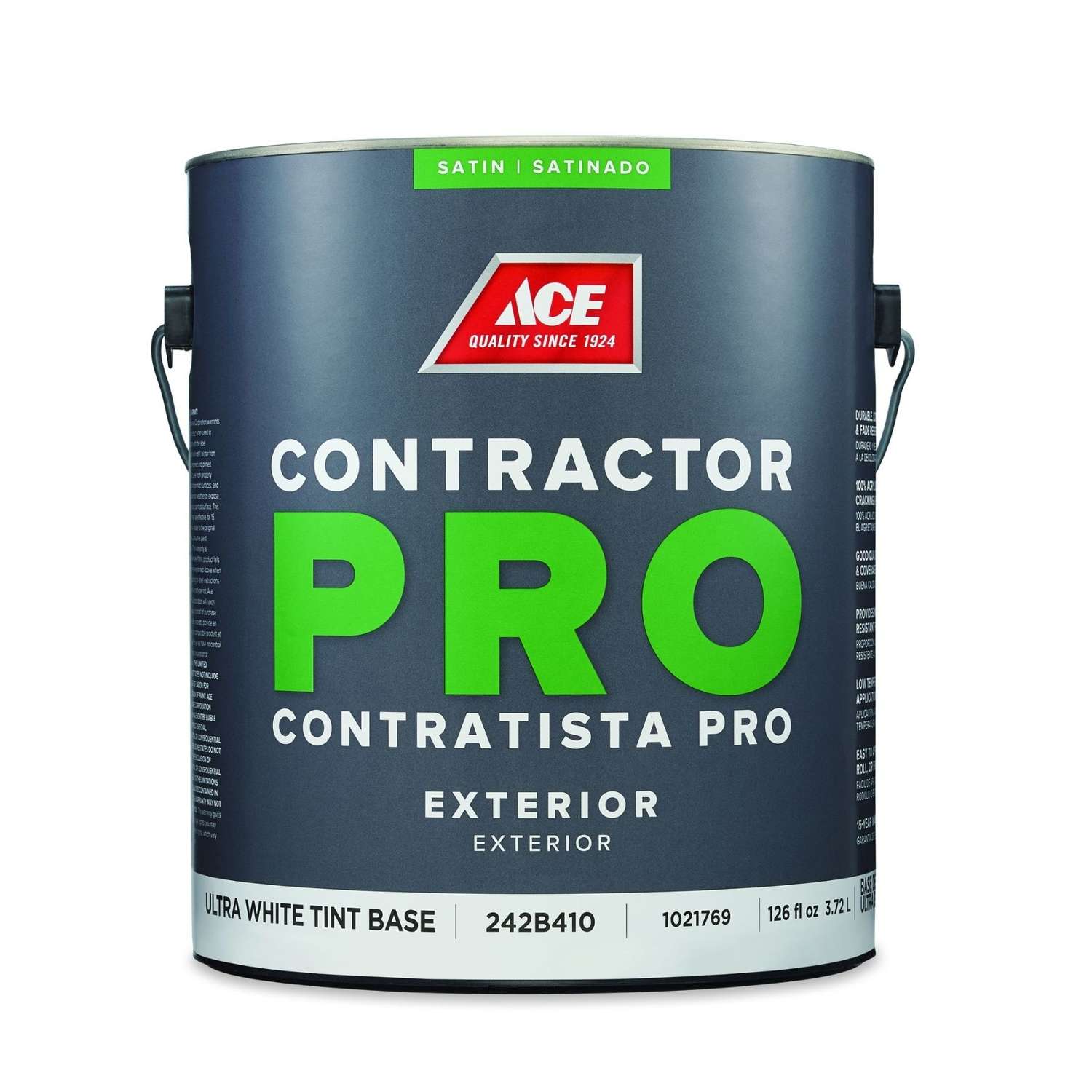Ace Contractor Pro Satin Tint Base Ultra White Base Paint Exterior 1 ...