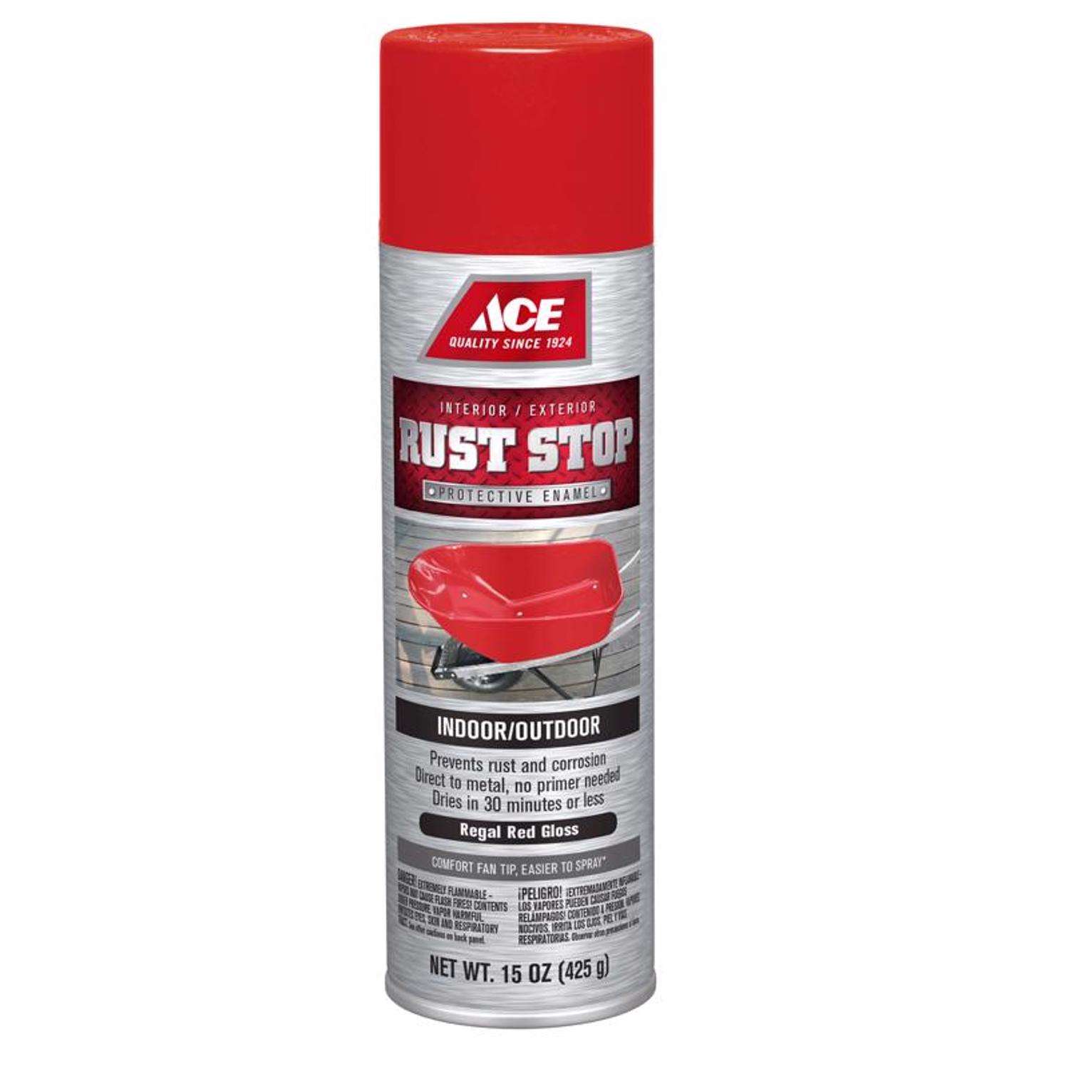 Ace Rust Stop Gloss Regal Red Protective Enamel Spray Paint 15 oz Mfr I00009A07 Ace Hardware