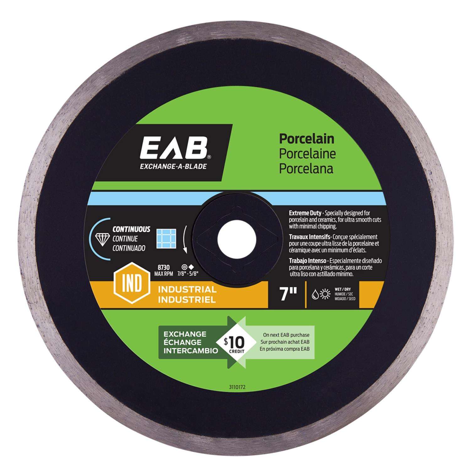 Exchange-A-Blade 7 in. D Diamond Matrix/Steel Continuous Rim Diamond ...