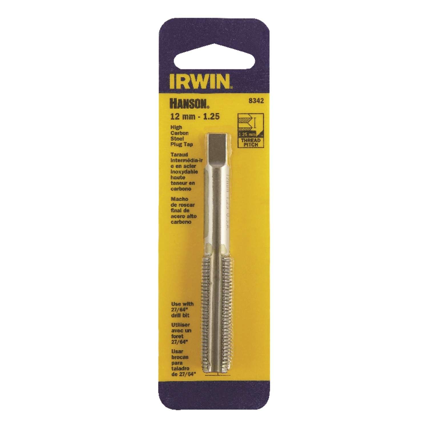 Irwin Hanson High Carbon Steel Metric Plug Tap 12-1.25 mm 1 pc - Ace ...