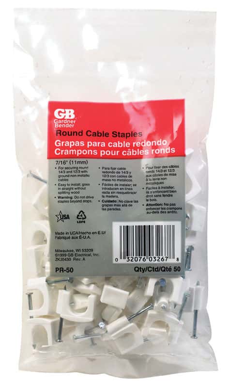 Gardner Bender 7/16 in. W Plastic Insulated Cable Staple 1 pk - Ace ...