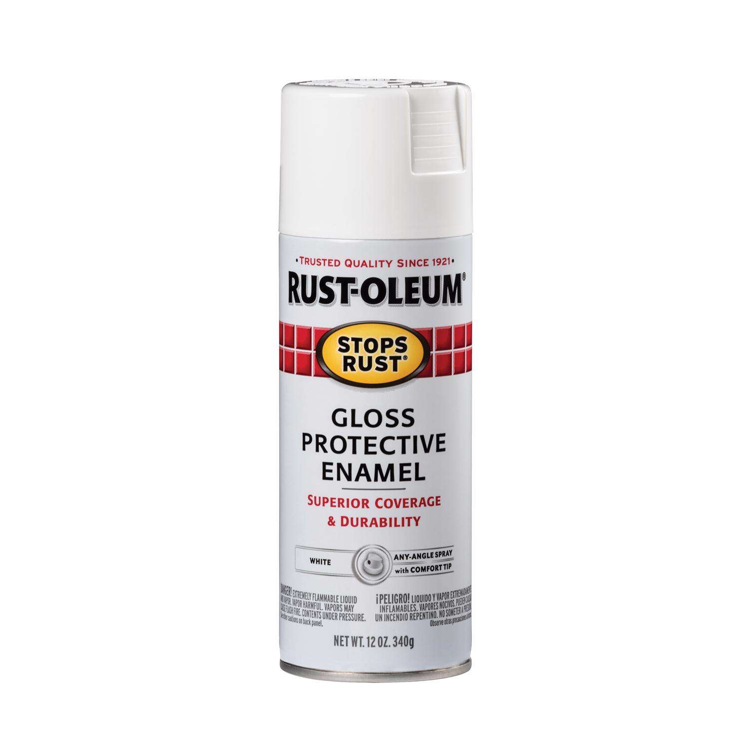 Rust-Oleum Stops Rust Gloss White Spray Paint 12 oz - Ace Hardware