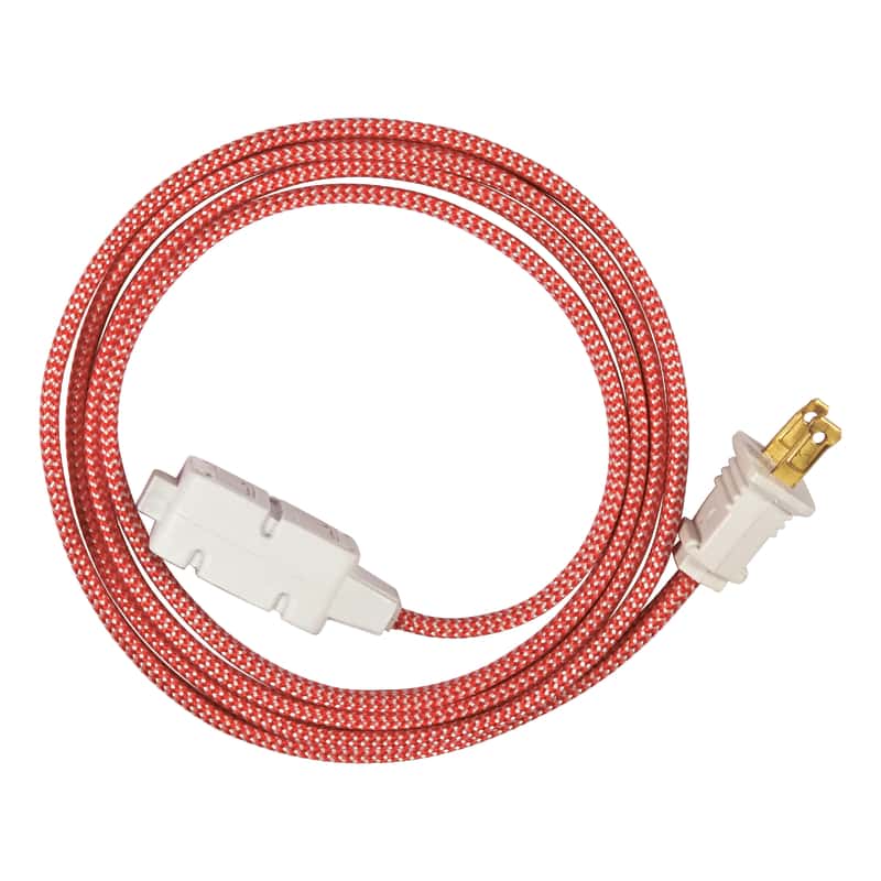 Fabcordz Indoor 6 ft. L Red/White Extension Cord 16/2 SPT-2 Mfr# FW ...