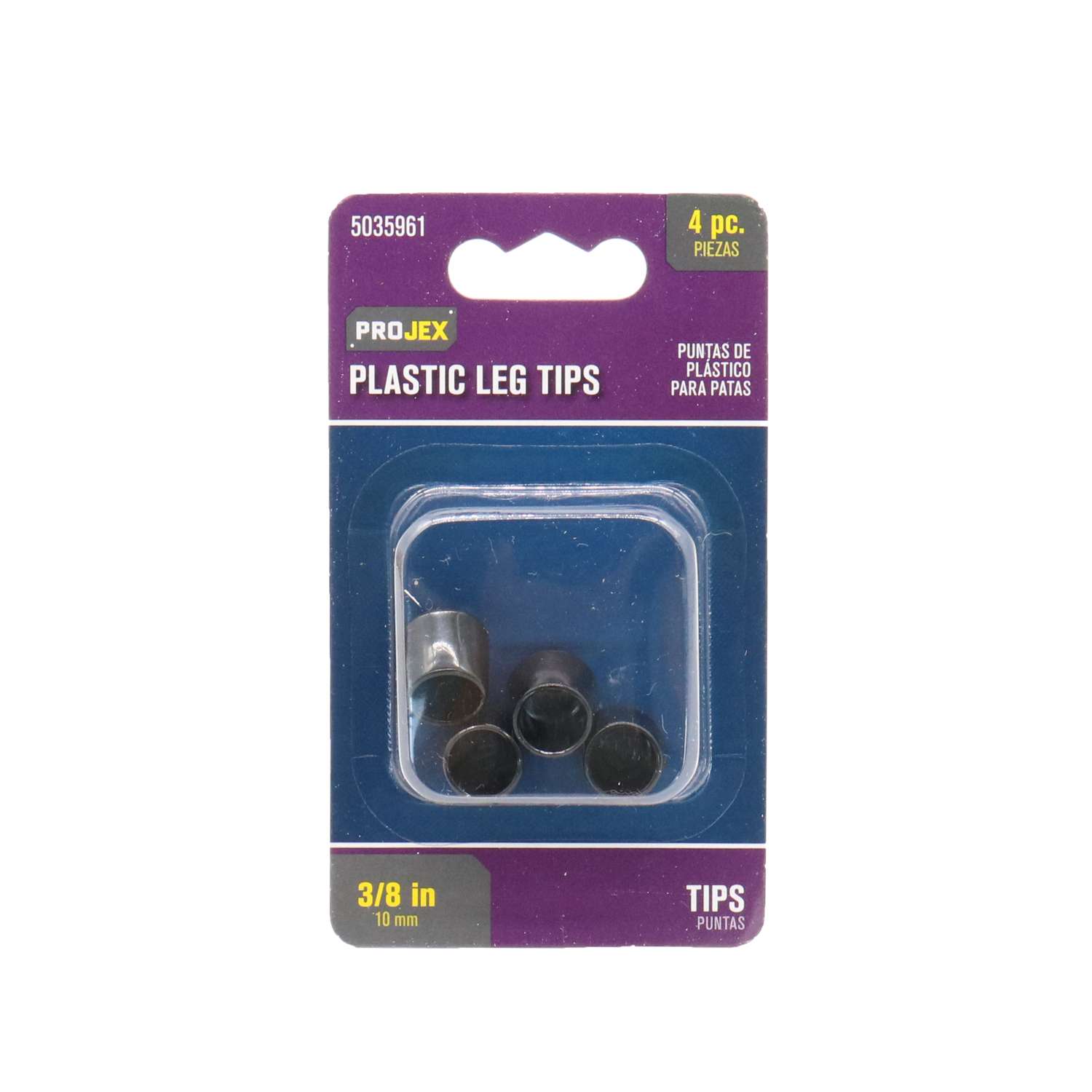 Projex Plastic Leg Tip Black Round 3/8 in. W 4 pk - Ace Hardware