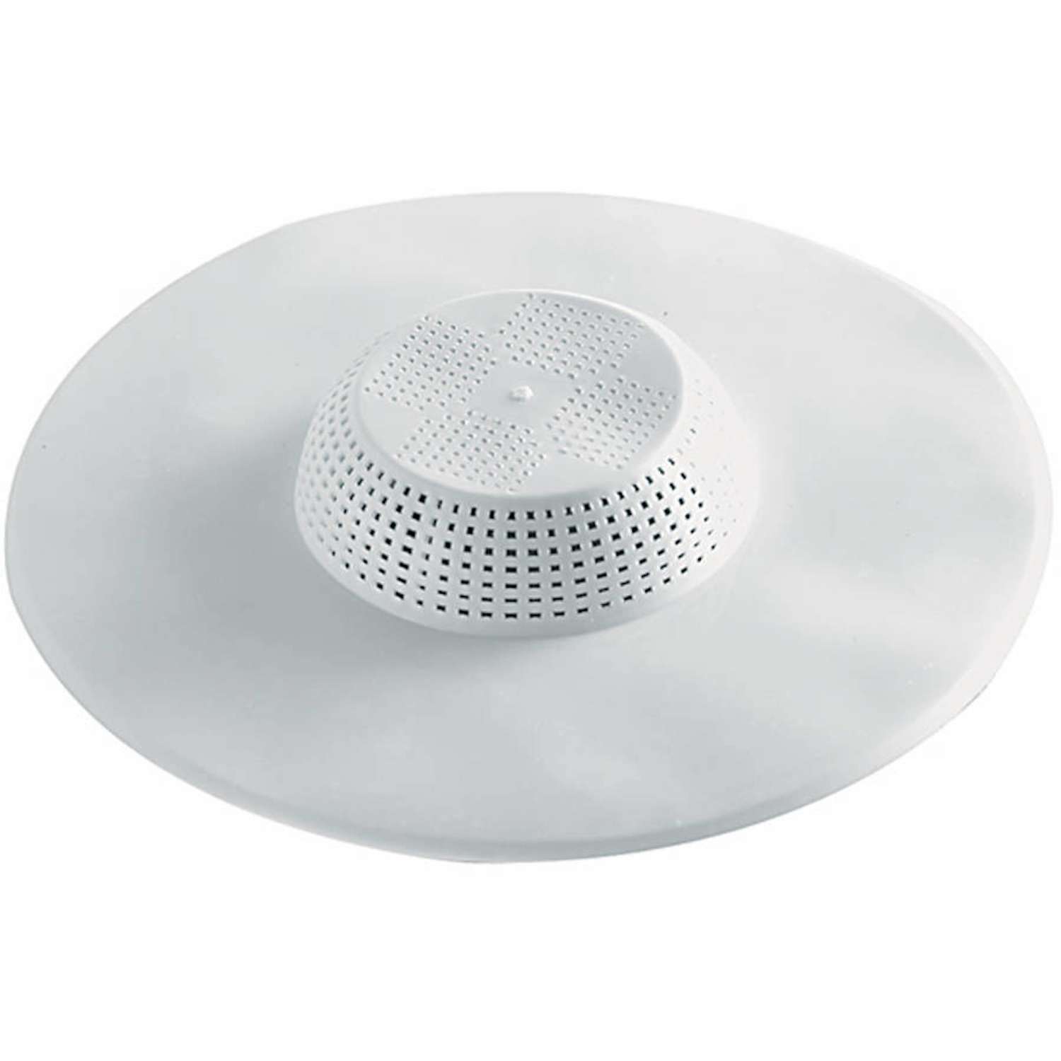 PlumbCraft 5 in. D Plastic Strainer and Stopper Topper White - Ace Hardware