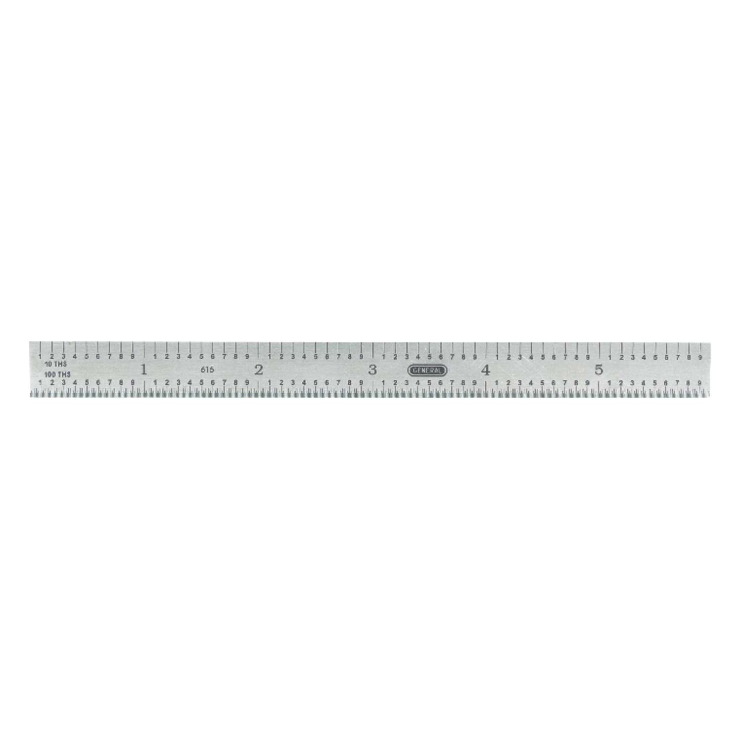 General 6 in. L X 1/2 in. W Stainless Steel Precision Rule Metric Mfr ...