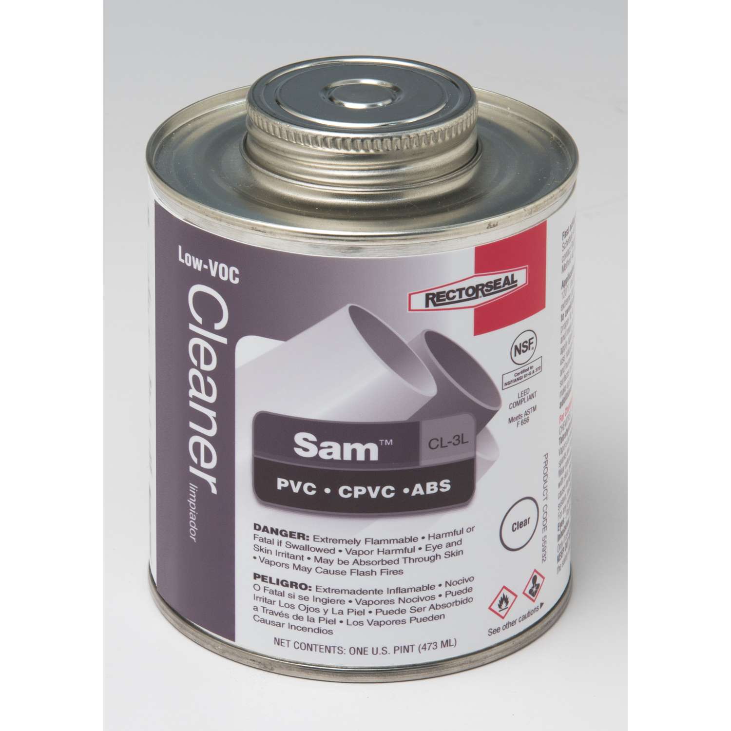 Rectorseal Sam Clear Cleaner For ABS/CPVC/PVC 16 oz - Ace Hardware