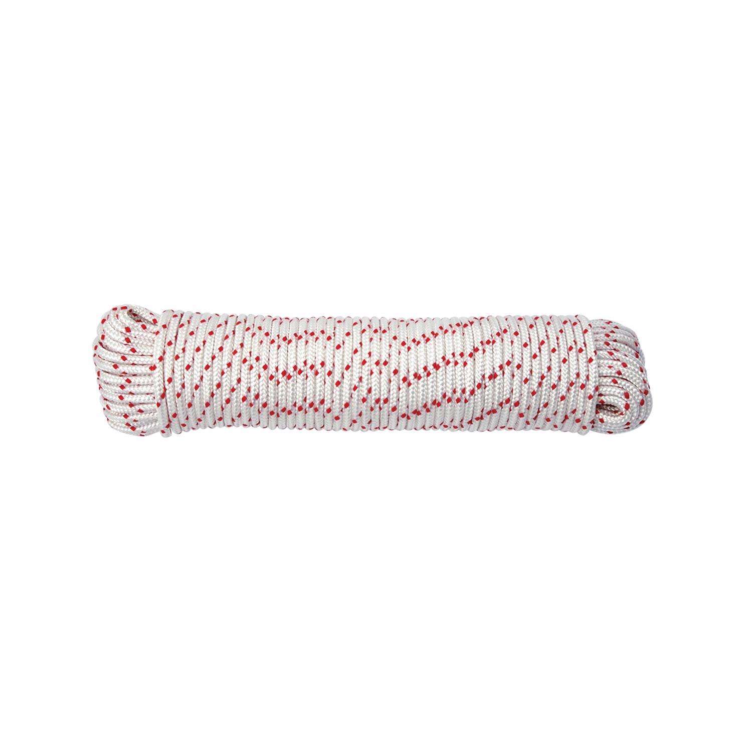 Koch 1/4 in. D X 50 ft. L Red/White Diamond Braided Polyester Rope ...