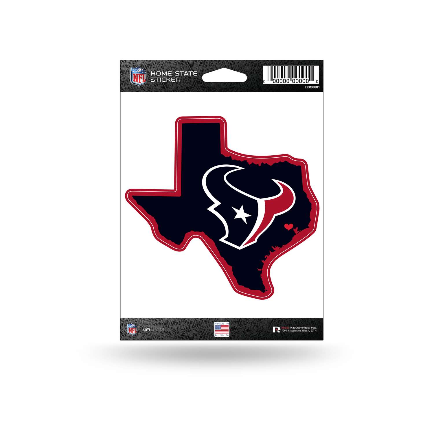 Rico Multicolored Texans Sticker 12 pk Mfr# HSS0601 - Ace Hardware