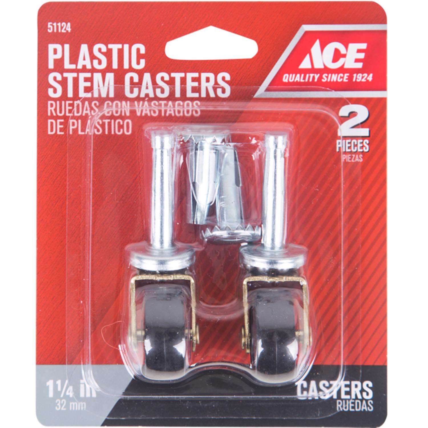 Ace 1-1/4 in. D Swivel Plastic Caster 40 lb 1 pk - Ace Hardware