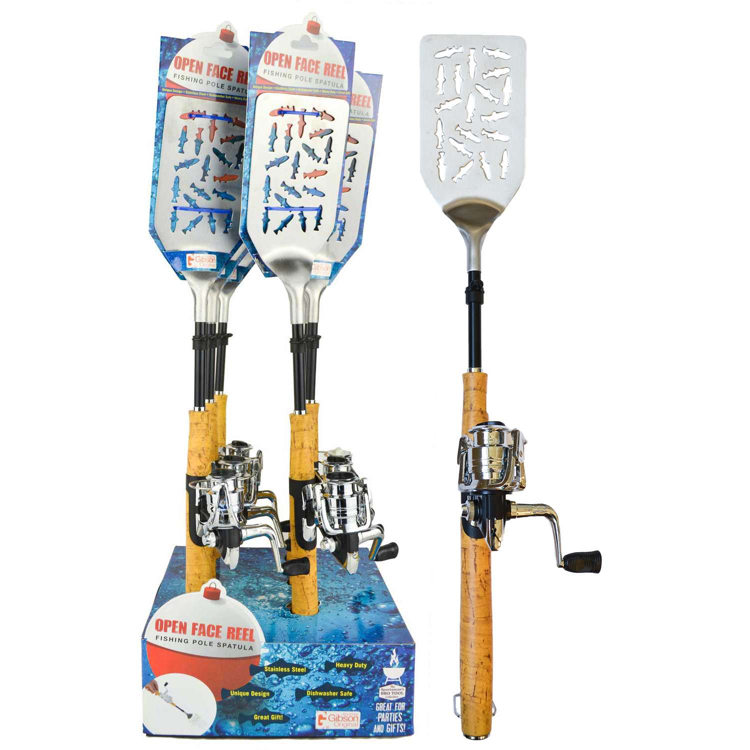 Open Face Reel Spatula Stainless Steel Assorted Grill Spatula 6 pc ...