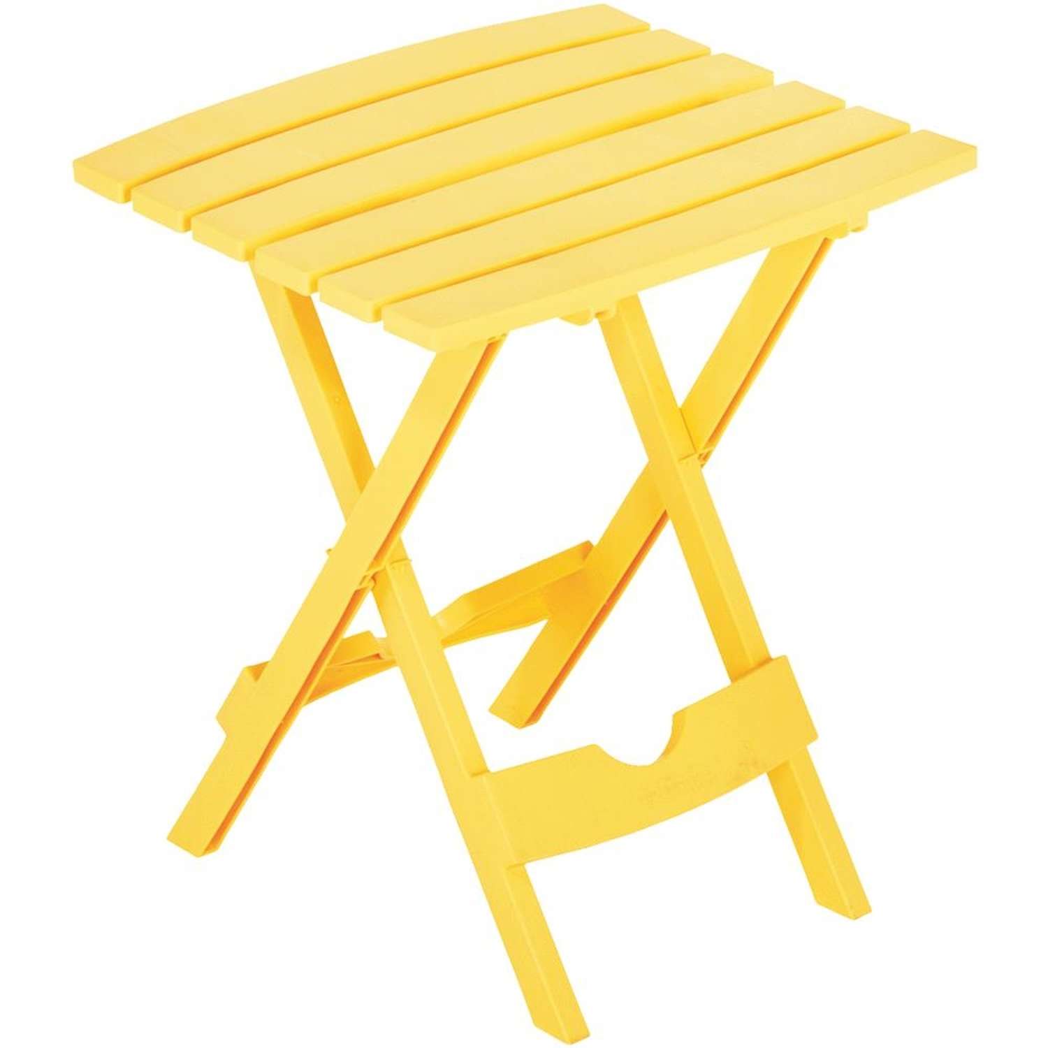 Adams Quik-Fold Yellow Rectangular Resin Folding Side Table - Ace Hardware