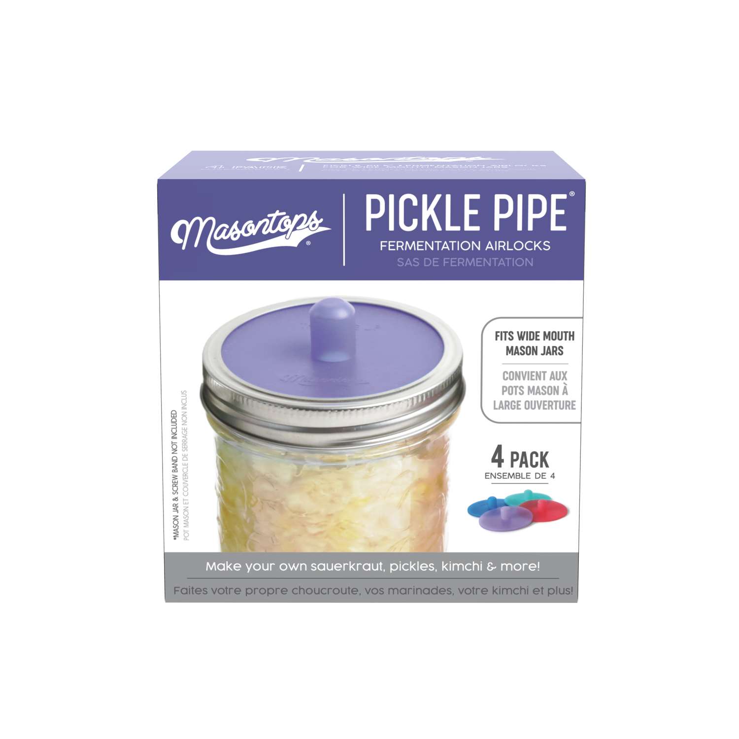 Masontops Pickle Pipes Wide Mouth Fermentation Pickle Pipe 4 pk - Ace ...
