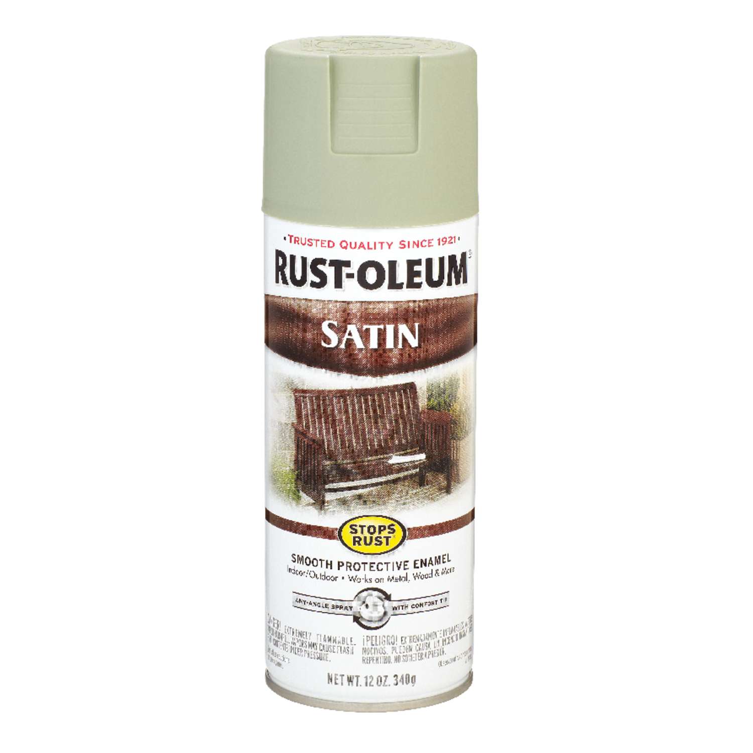 Rust-Oleum Stops Rust Satin Spruce Green Spray Paint 12 oz - Ace Hardware