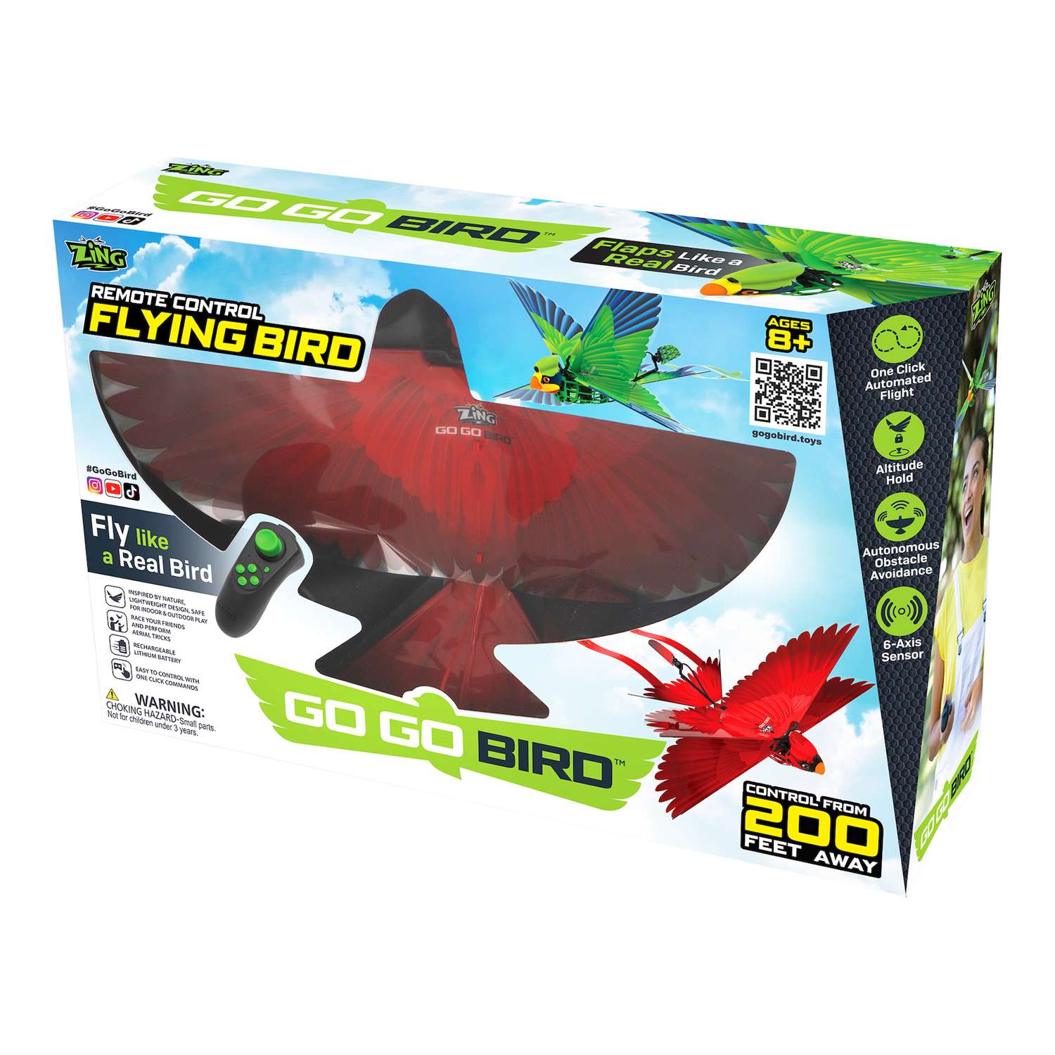 Zing Go Go Bird Remote Control Flying Bird Multiclored Mfr# ZG789 - Ace ...