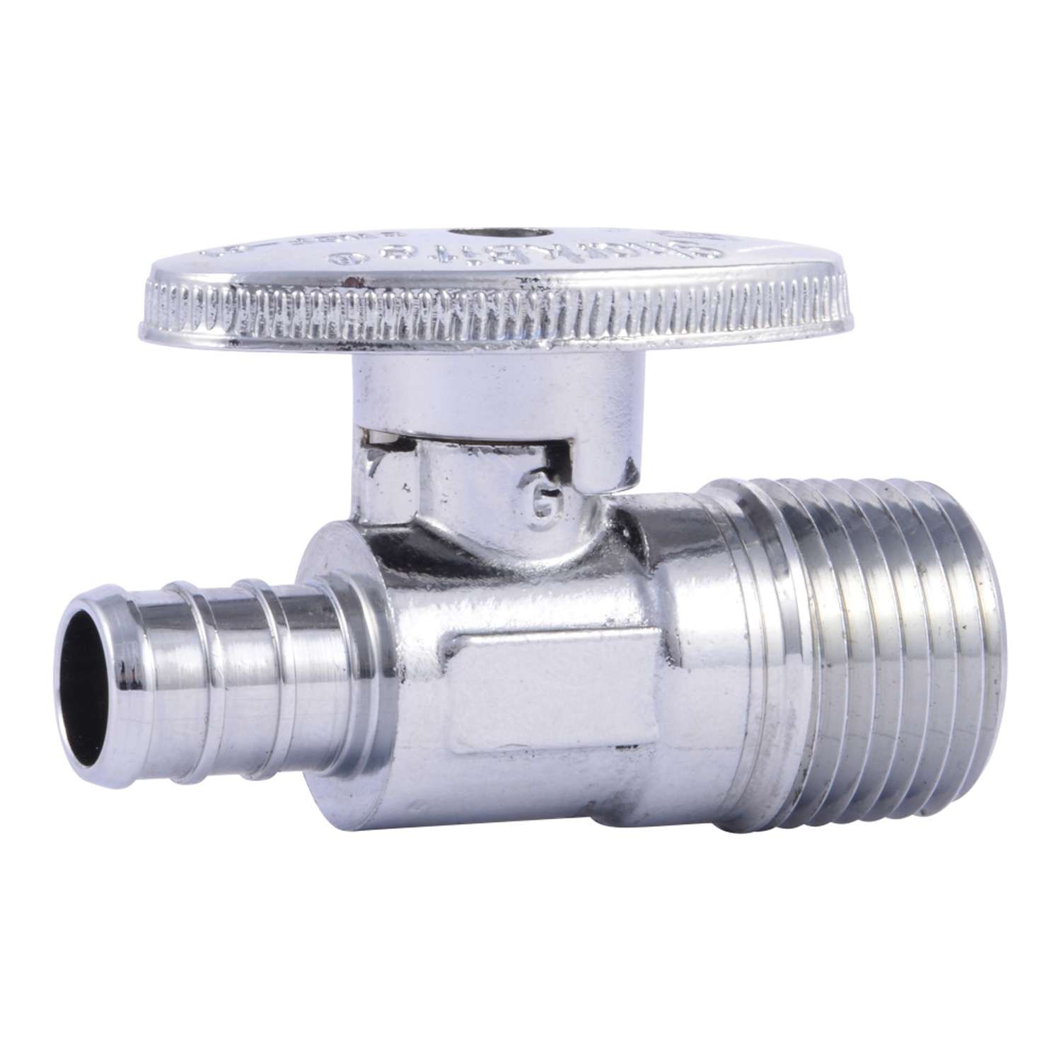SharkBite 1/2 in. MPT X 1/2 in. MPT Chrome Plated Straight Stop Valve ...