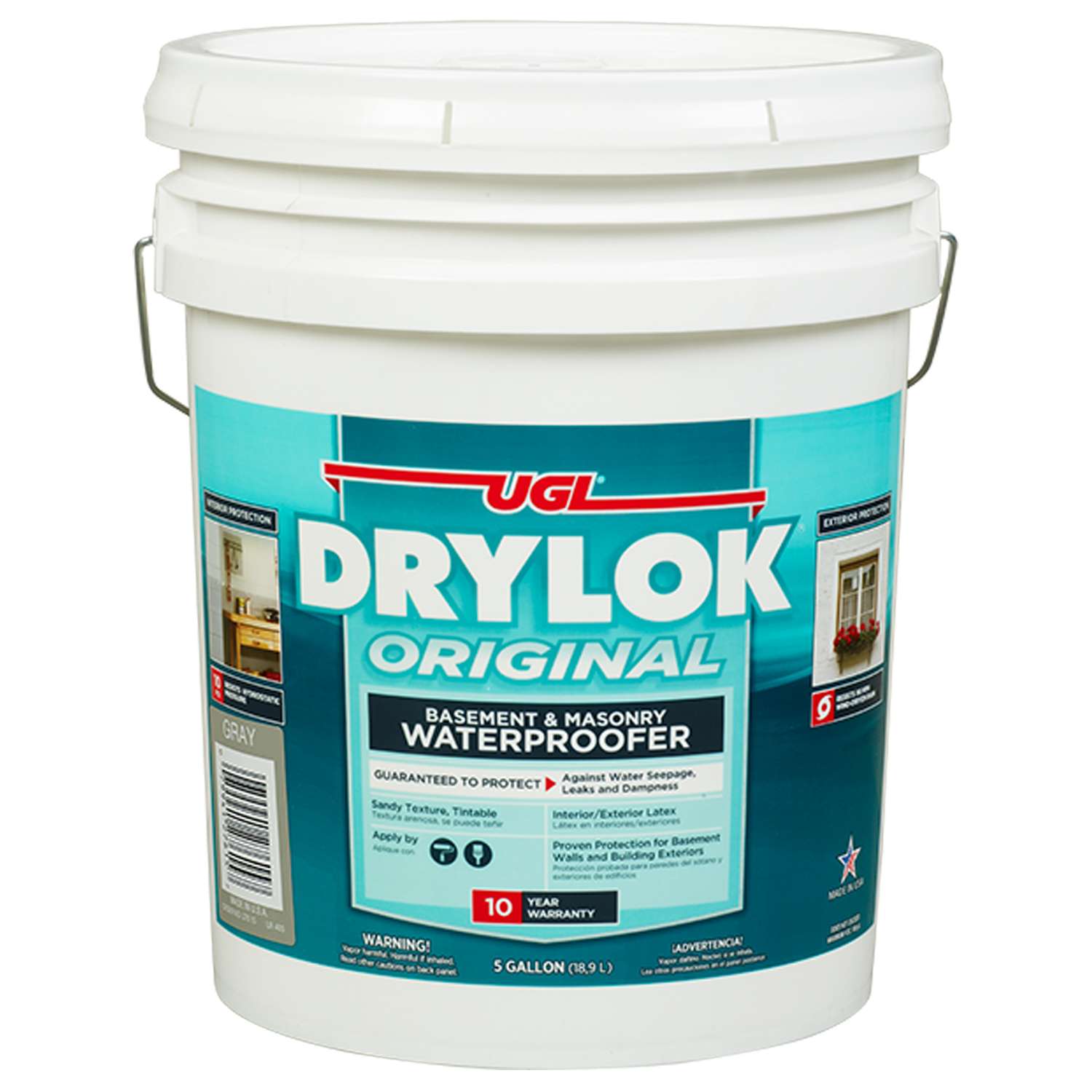 UGL Drylok Gray Flat Latex Masonry Waterproofer 5 gal - Ace Hardware