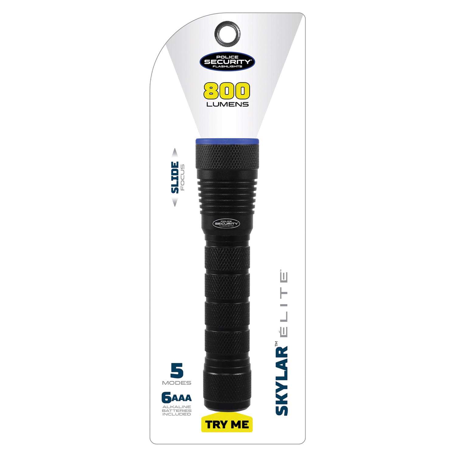 Police Security Skylar 800 lm Black LED Flashlight AAA Battery - Ace ...