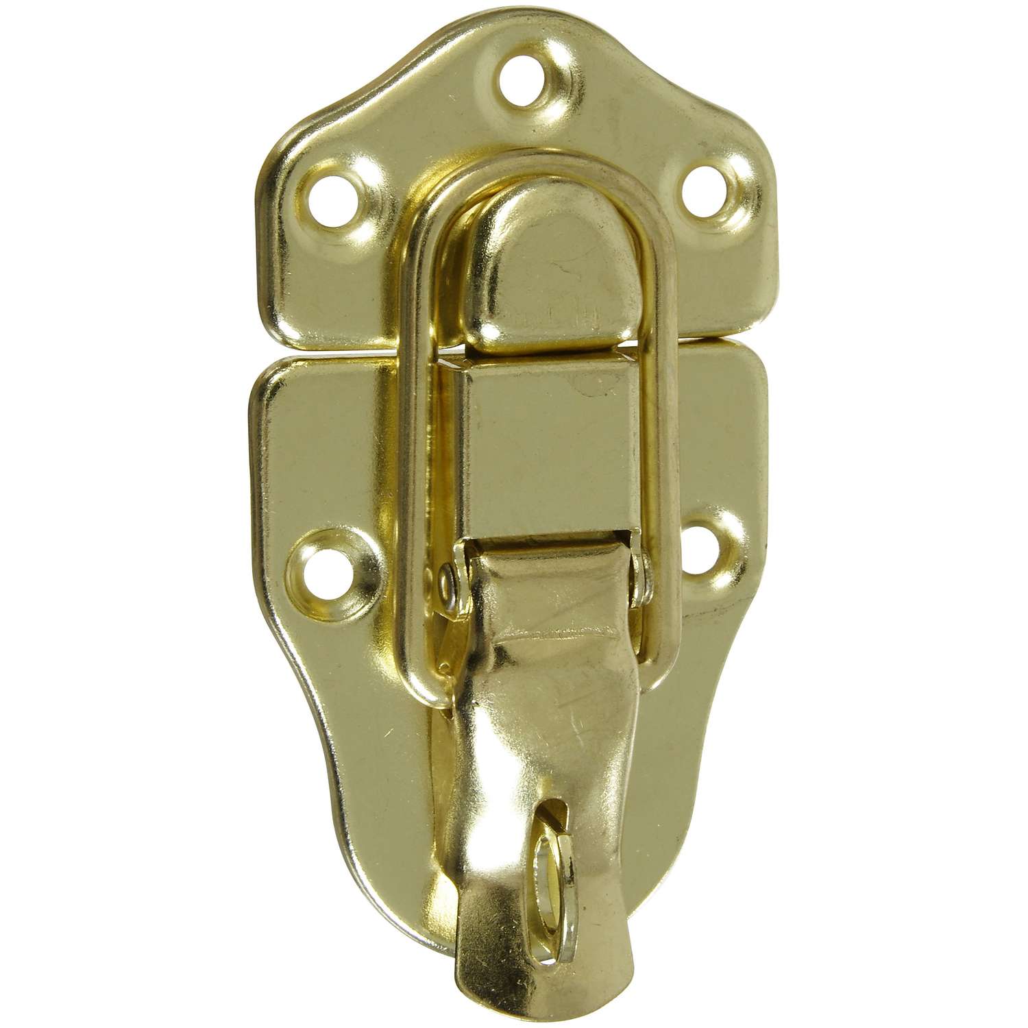 National Hardware Brass-Plated Steel Lockable Draw Catch 1.76 in. 3.64 ...